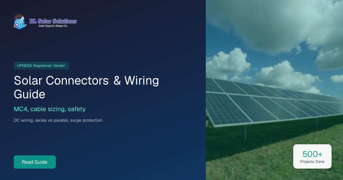 Solar Connectors & Wiring Guide 2026 | BL Solar